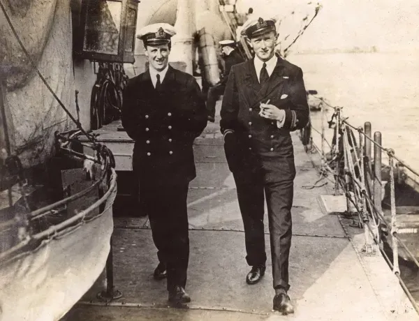 Two British naval officers on deck, WW1 Our beautiful Wall Art and ...