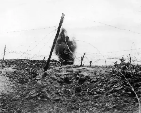 British shell bursting on German trenches, WW1 Our beautiful Wall Art ...
