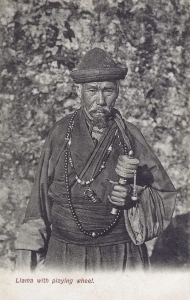 Buddhist Tibetan Lama holding a prayer wheel Our beautiful Wall Art and ...