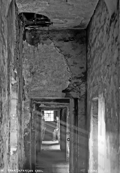 In Carrickfergus Gaol an interior view of the jail