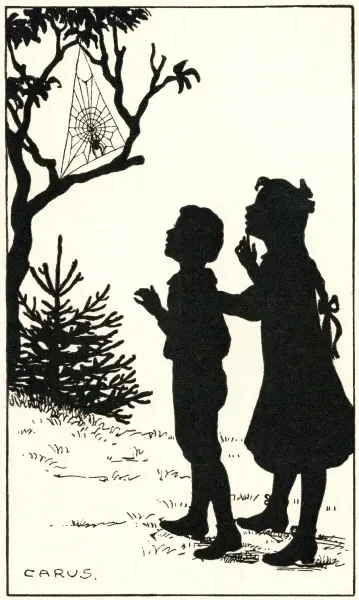 Children watching a spider weave its web Our beautiful Wall Art and ...