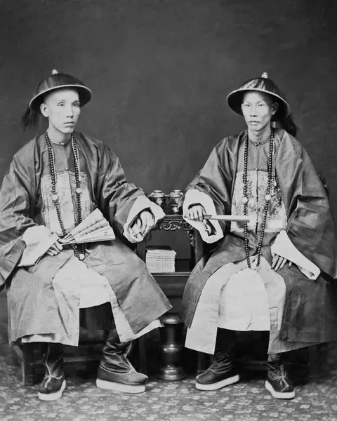 Two Chinese men in traditional costume Our beautiful Wall Art and Photo ...