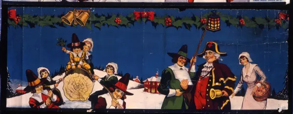 Christmas frieze, Yule Log and Town Crier in Snow Our beautiful Wall ...
