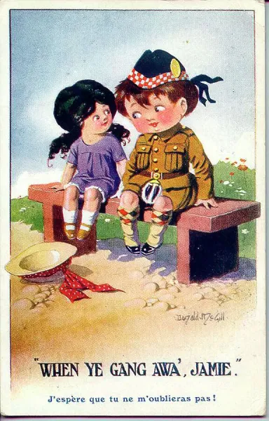 Comic postcard, Scottish soldier and girl Our beautiful Wall Art and ...