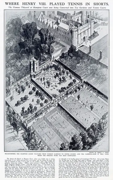 The famous Tiltyard at Hampton Court in the process of