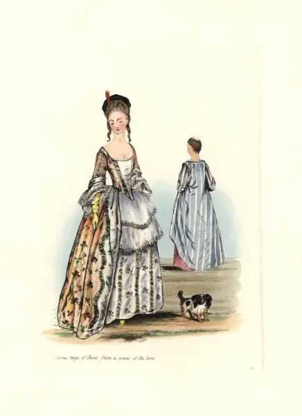 Female costume from the time of Queen Anne (1702-1714)