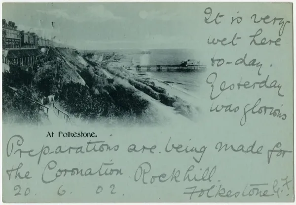 Folkstone, Kent showing the two piers Date: 1902 Our beautiful Wall Art ...
