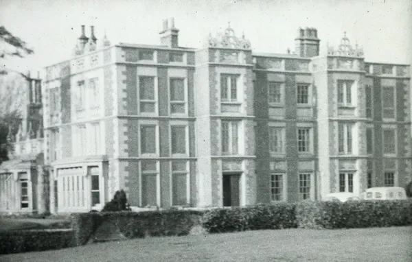 Lamorbey House exterior Black and white lantern slide