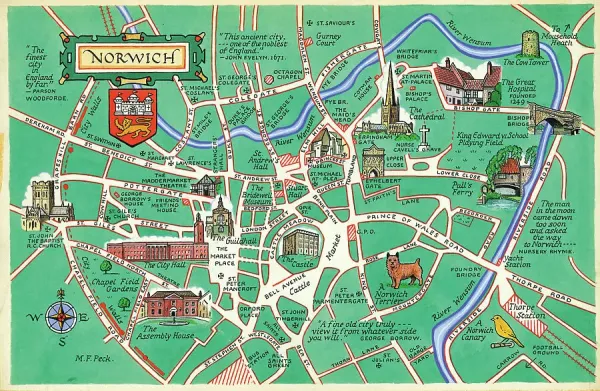 Norwich England Map Old Map Norwich Hi Res Stock Photography And