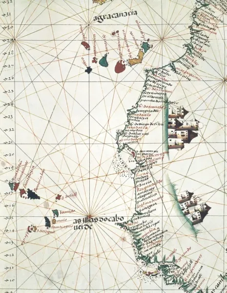 Map of the West of African coast with the Islands of