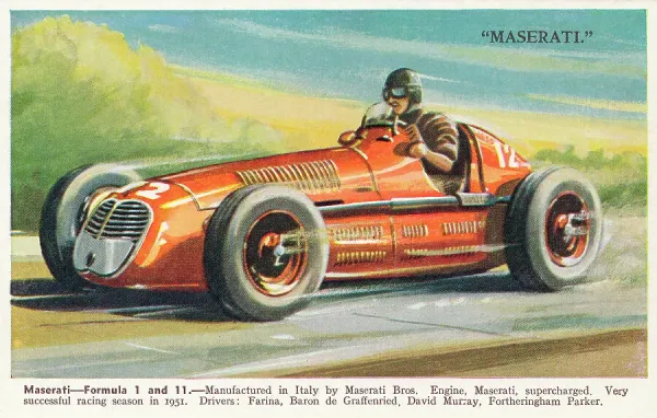 Maserati. 1950s Formula 1 racing car Date: 1950s Our beautiful Wall Art ...