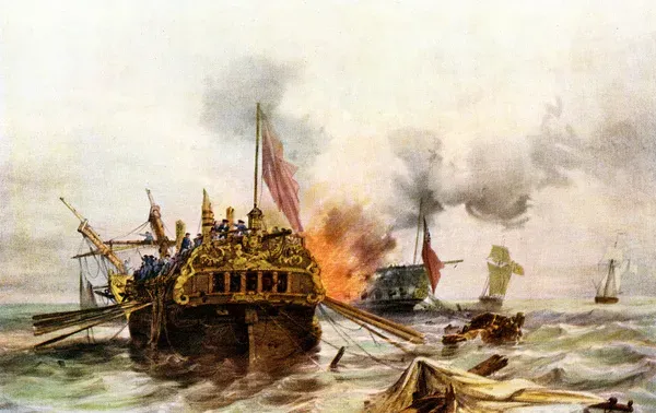 Naval Combat 1779 Our beautiful Wall Art and Photo Gifts include Framed ...