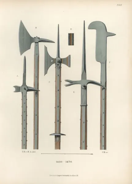 Pikes, halberds and pole arms from the mid 15th century