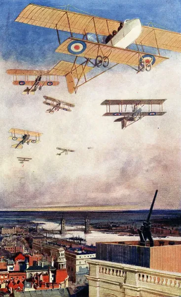 Royal Flying Corps, biplanes over London, WW1 Our beautiful Wall Art ...