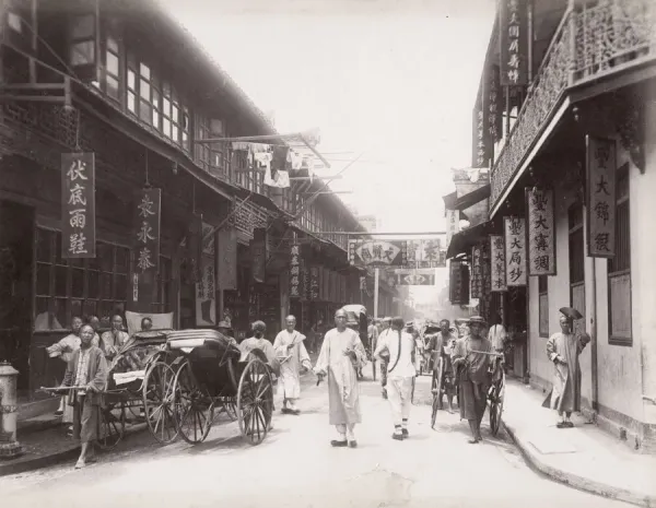 Street scene, Chinese quarter, Shanghai, China Our beautiful Wall Art ...