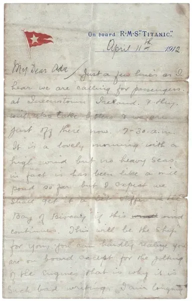 Titanic Letter Our beautiful Wall Art and Photo Gifts include Framed ...