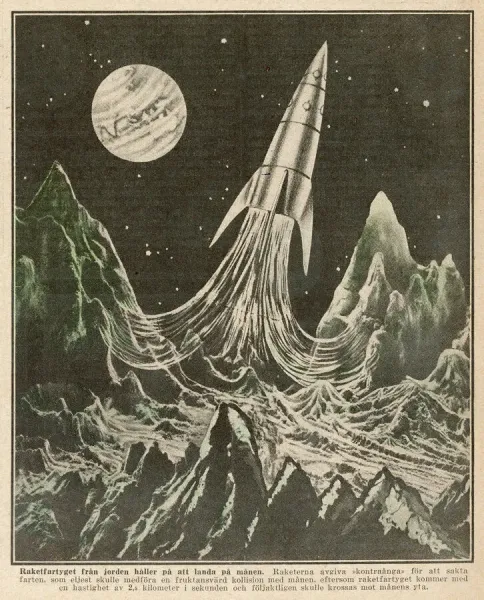 Valier rocket super taking off from