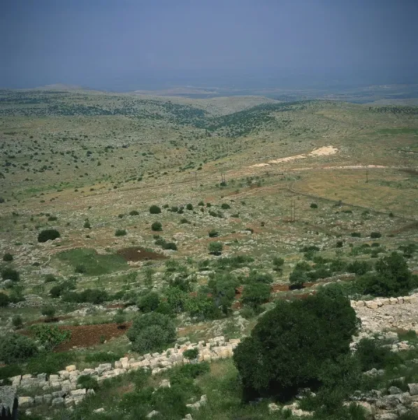 Aerial view over the Afrin Valley with the Plain of Amuq