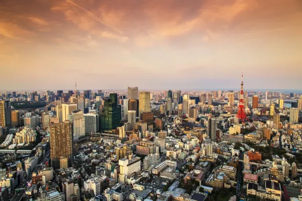 Sunset In Tokyo Japan