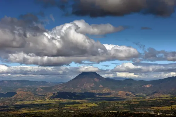 El Chingo Volcano, Borders Guatemala And El Salvador
