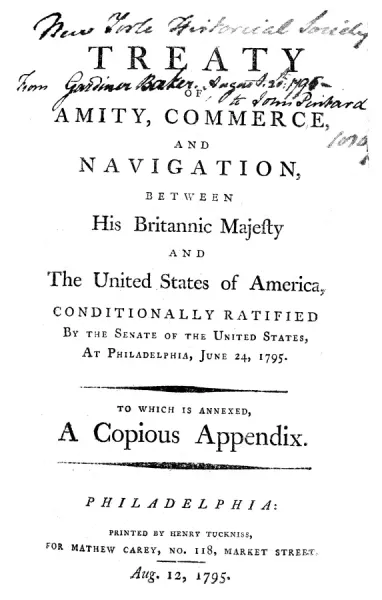 Jays Treaty Map Washington, George | The President Defends The