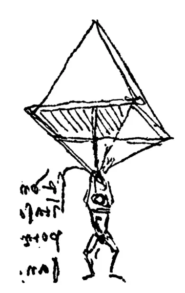 Leonardo Da Vinci Parachute Sketch The Parachute Of Fauste Veranzio