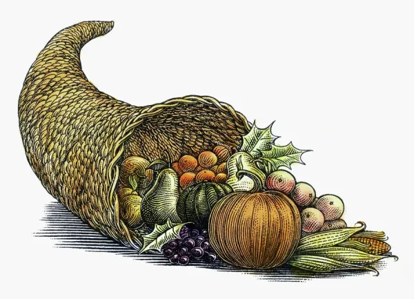 Thanksgiving Cornucopia Basket Cornucopia Thanksgiving Card | Pop Up