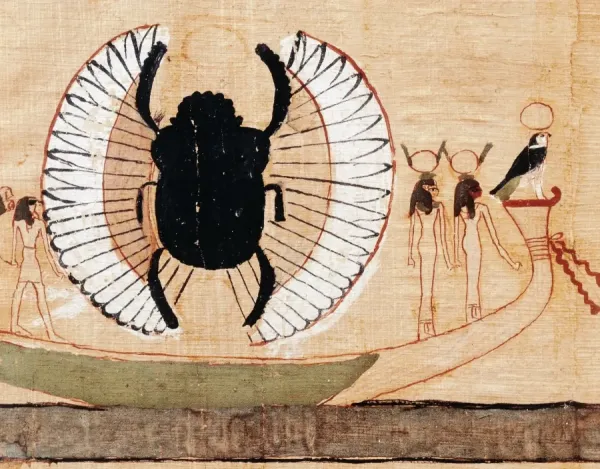 Egypt, Papyrus depicting the sacred scarab Our beautiful Wall Art and ...