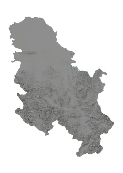 Elevation Map Serbia Shape Of RaÅ¡ki, District Of Serbia, With Its