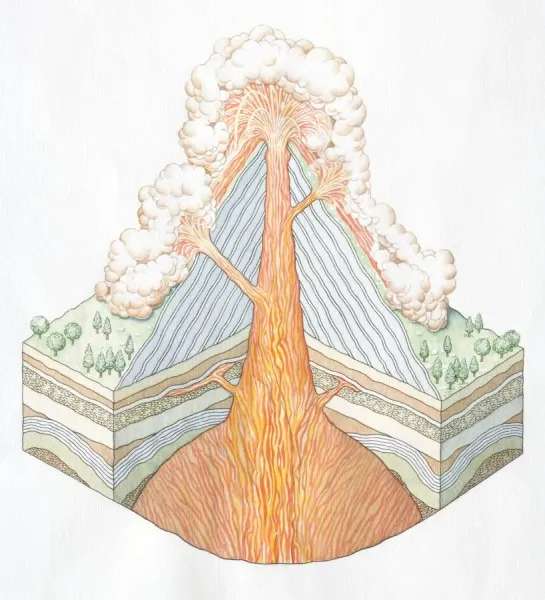 Volcano Cross Section Display Poster Volcano Ks2 Cross