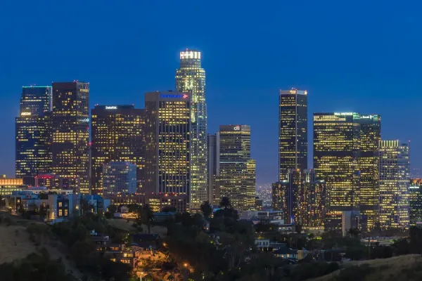 Los Angeles Skyline At Dusk