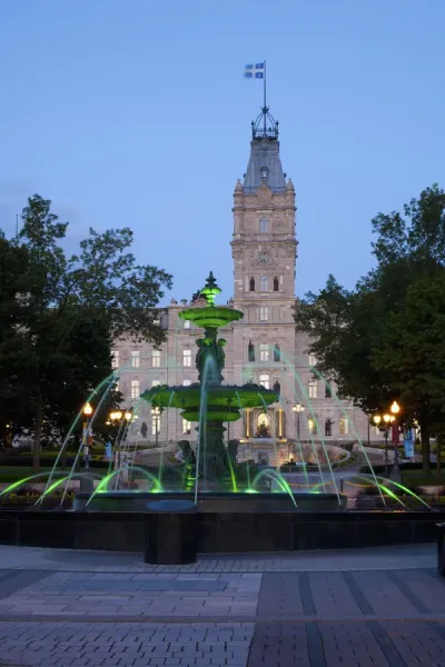 Quebec City Fountains Fontaine De Tourny By Night In Quebec City,