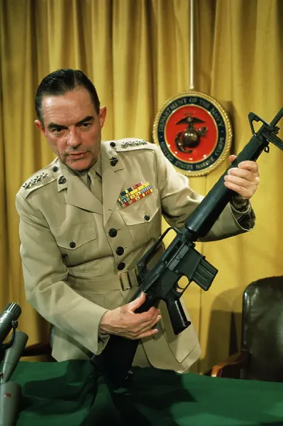General Wallace M. Greene, Jr. Holding M16 Rifle Our beautiful Wall Art ...