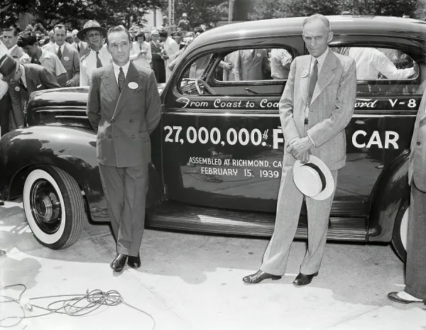 Henry and Edsel Ford Posing Next to a Car Our beautiful Wall Art and ...