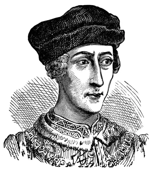 Henry V. Engraving from 1896 featuring Henry V who was