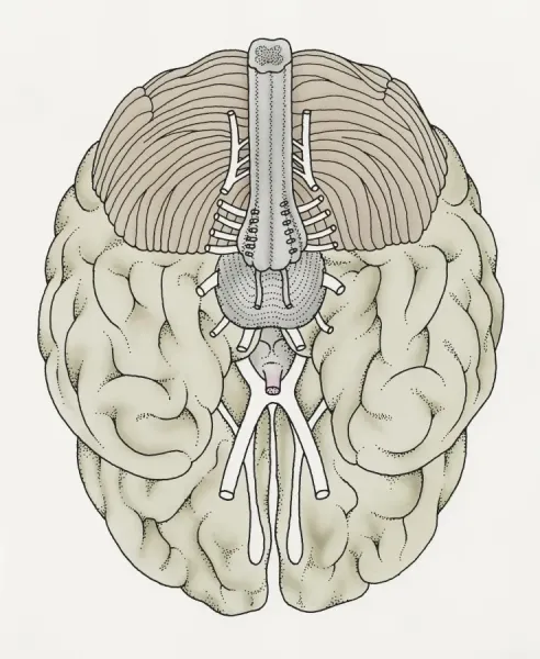 Inferior View Of Cranial Nerves In The Human Brain Poster