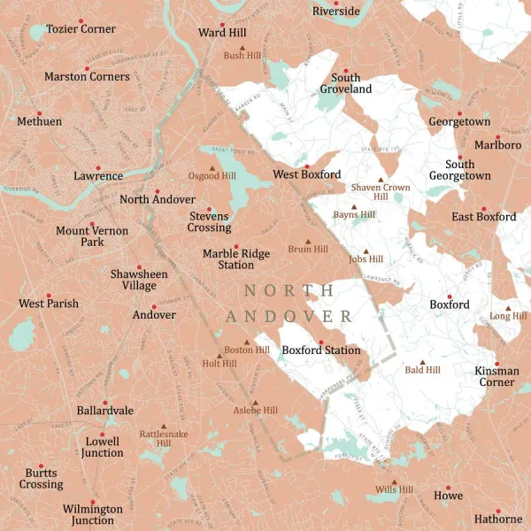 North Andover Massachusetts Map