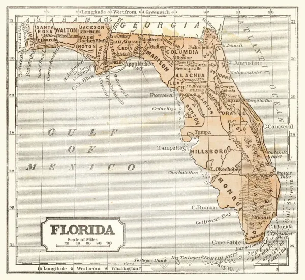 Florida Map 1800
