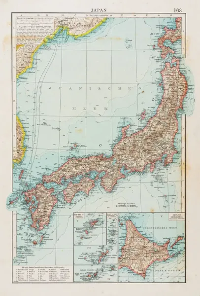 Map of Japan 1896 Our beautiful Wall Art and Photo Gifts include Framed ...
