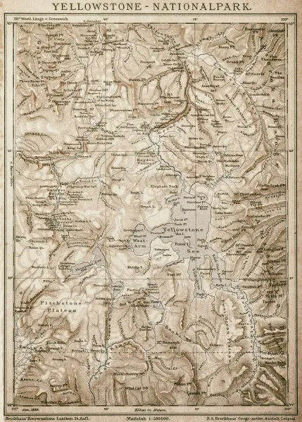 Usa Yellowstone National Park Map