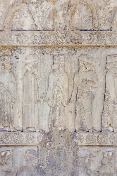Bas reliefs at the walls of Apadana palace and staircase