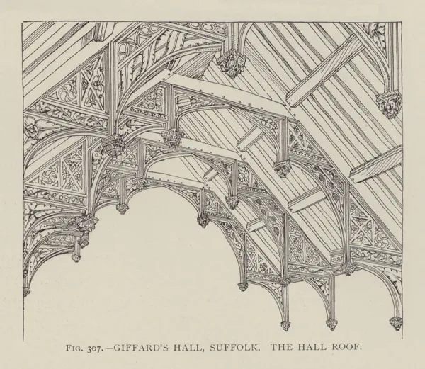 Giffards Hall, Suffolk, The Hall Roof (litho) Our beautiful Wall Art ...