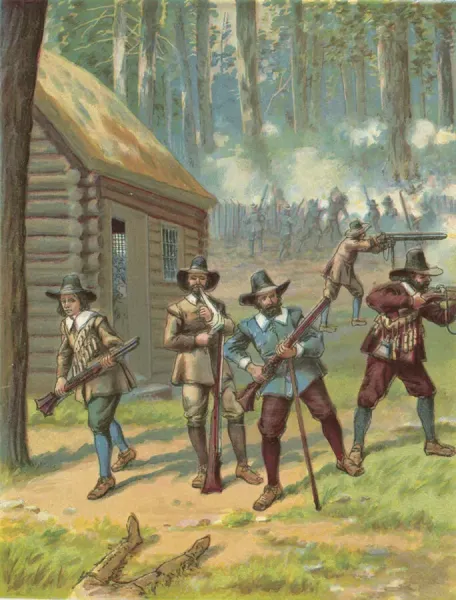 Pilgrims And Indians Fighting Wampanoag Students | Britannica Kids