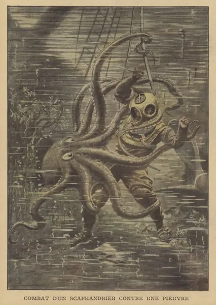 Giant Octopus Attacks Diver Deep Sea Diver Vs Giant Octopus In 1909