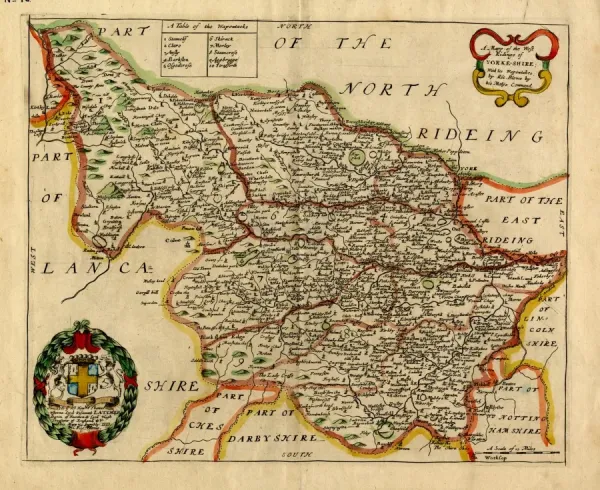 West Riding Yorkshire Map Yorkshire: Ducatus Eboracensis Pars