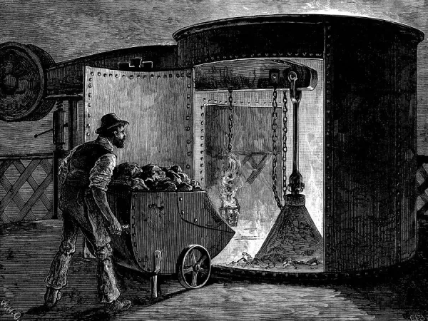 Charging a blast furnace at the Govan Iron Works Our beautiful Wall Art ...