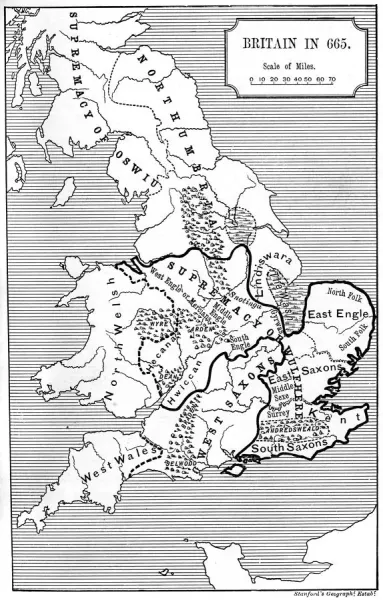 Map of Britain in 665, (1892) Our beautiful Wall Art and Photo Gifts ...