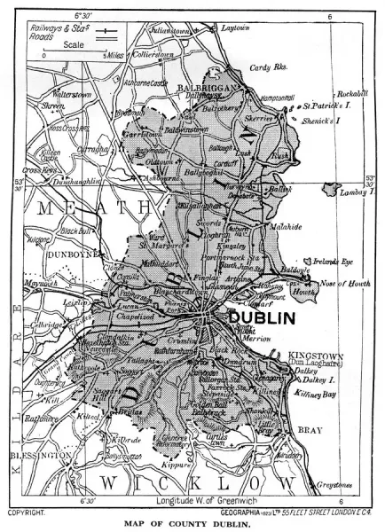 Map of County Dublin, Ireland, 1924-1926 Our beautiful Wall Art and ...