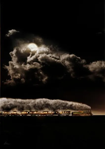 Steam locomotive, train, night Our beautiful Wall Art and Photo Gifts ...