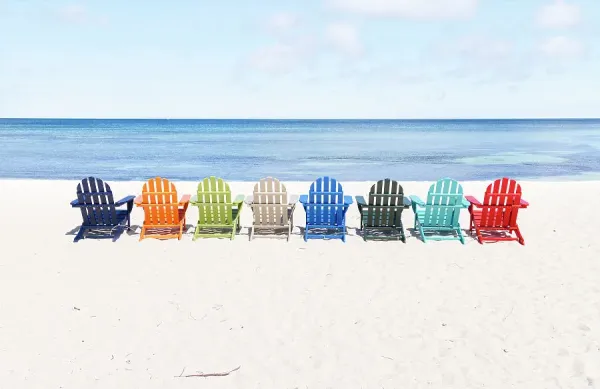Beach Scene Paintings With Chairs Aruba Beach Scene With Adirondack